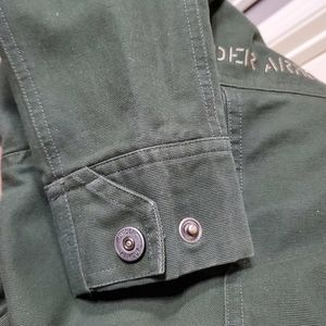 Under Armour | Jackets & Coats | Under Armour Green Denim Army Jacket ...